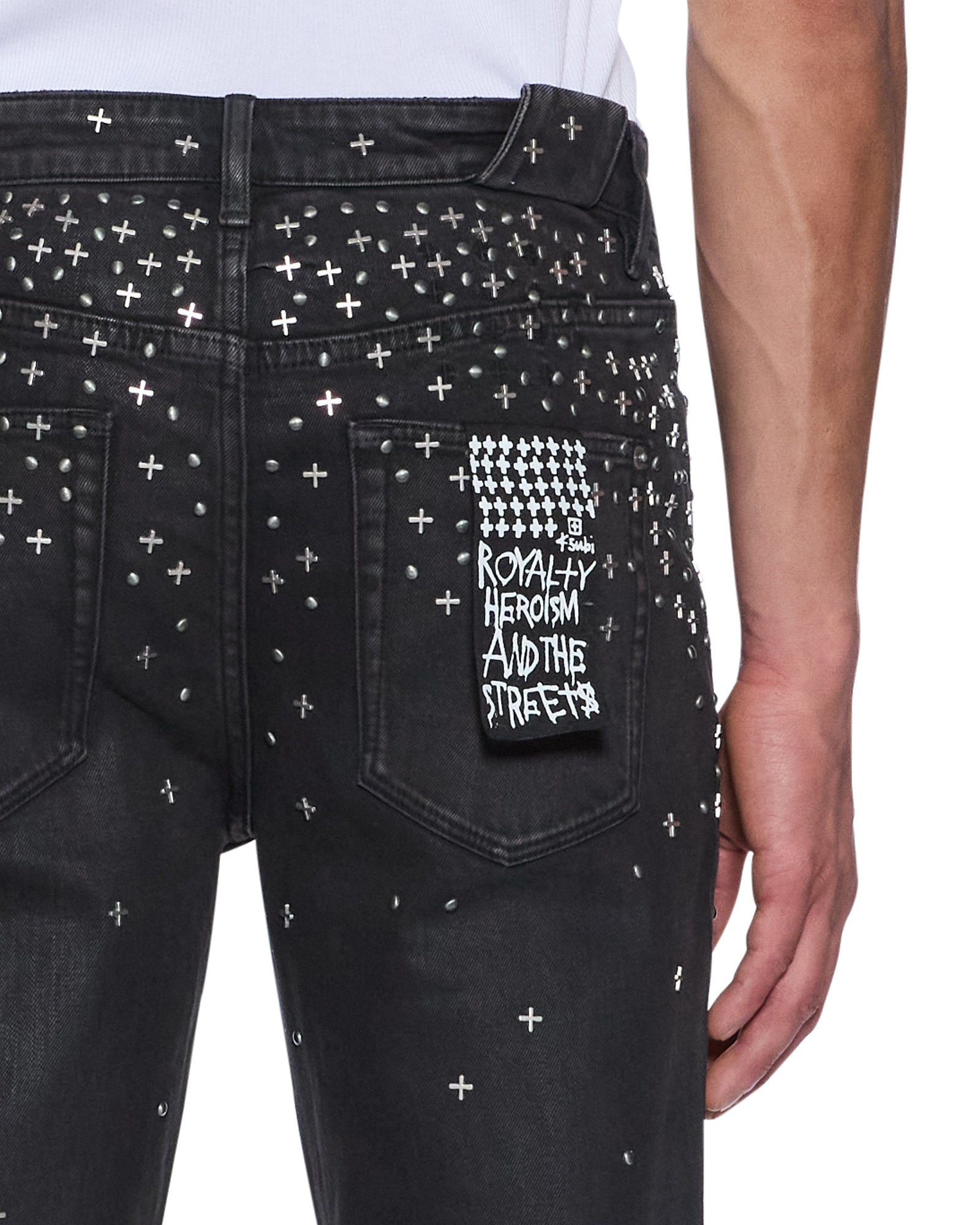 Mens Chitch Backstage Black Metalik Slim Denim Jeans | Ksubi