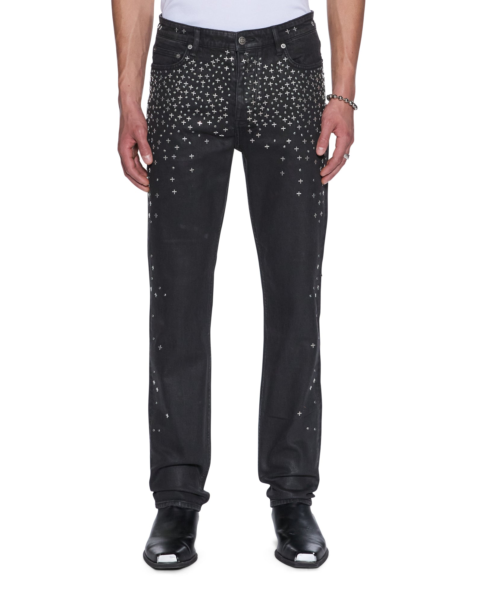 Mens Chitch Backstage Black Metalik Slim Denim Jeans | Ksubi