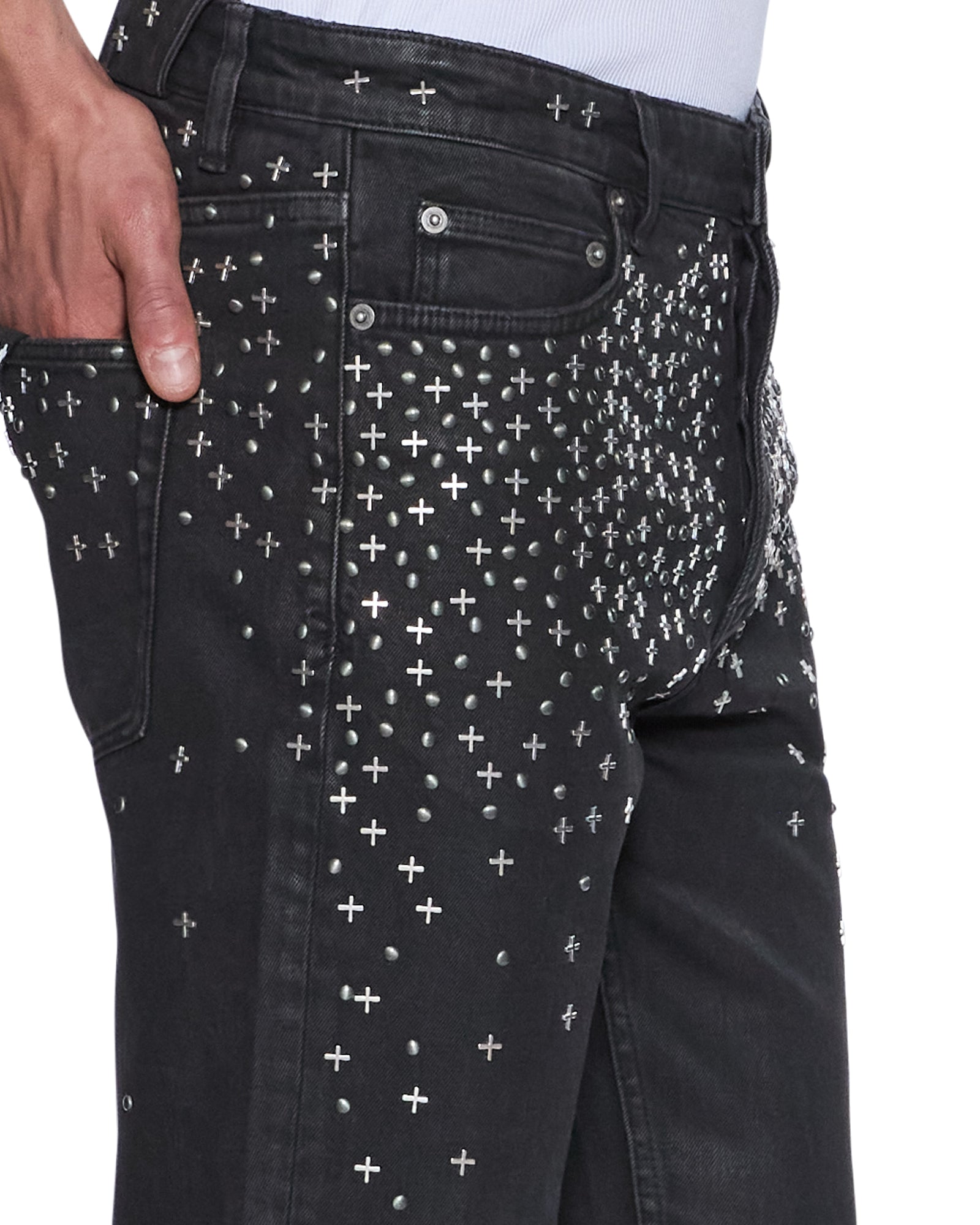 Mens Chitch Backstage Black Metalik Slim Denim Jeans | Ksubi