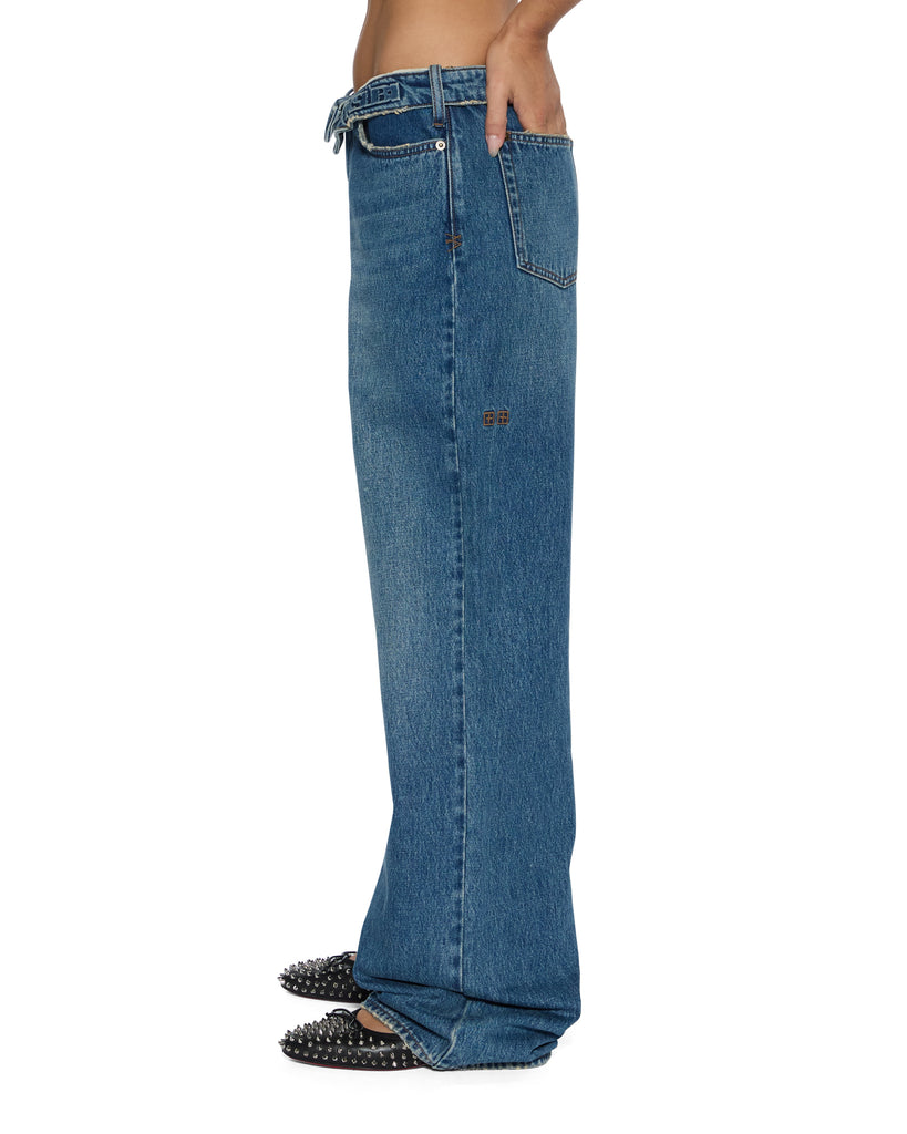 Womens Low Rider Flip Aged Relaxed Denim Jeans | Ksubi