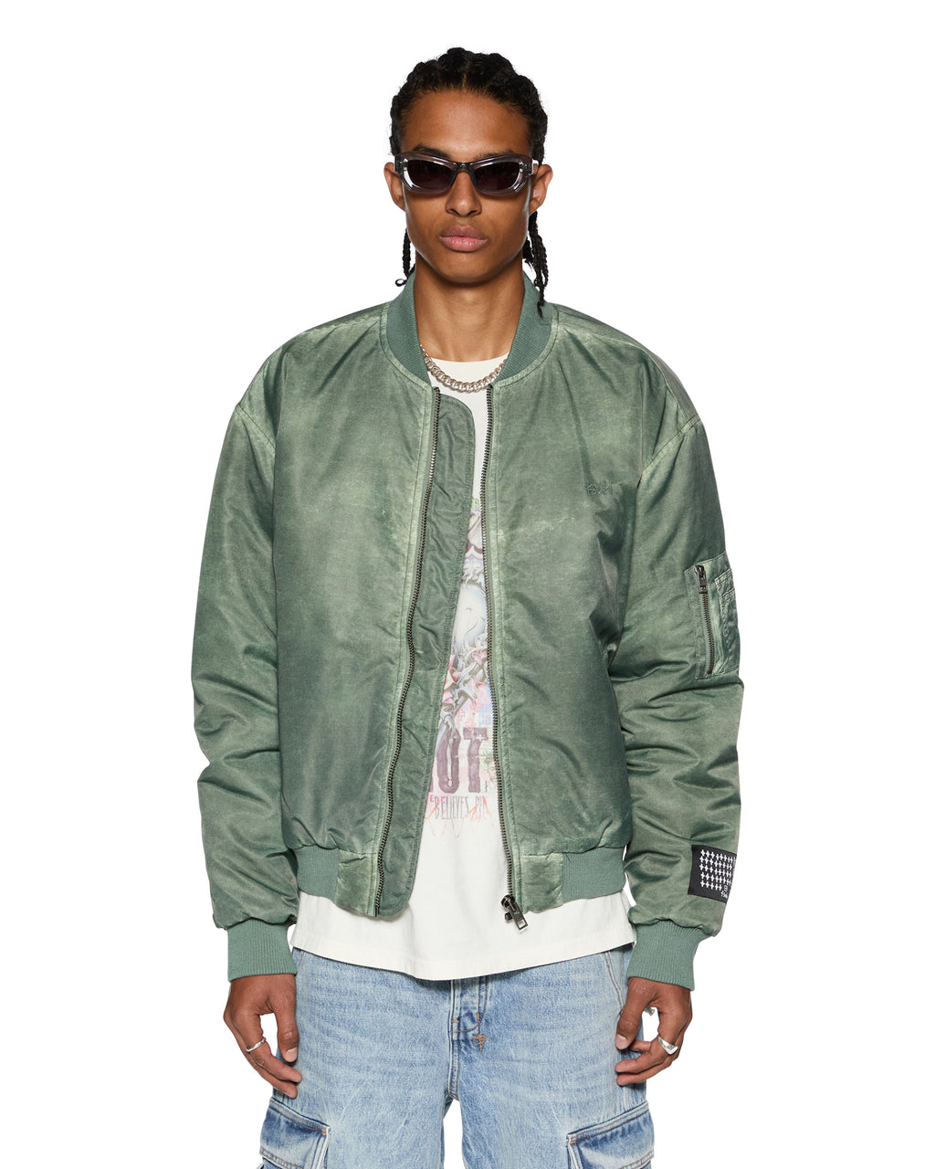Mens Royalty Bomber Khaki Overdye Jackets | Ksubi