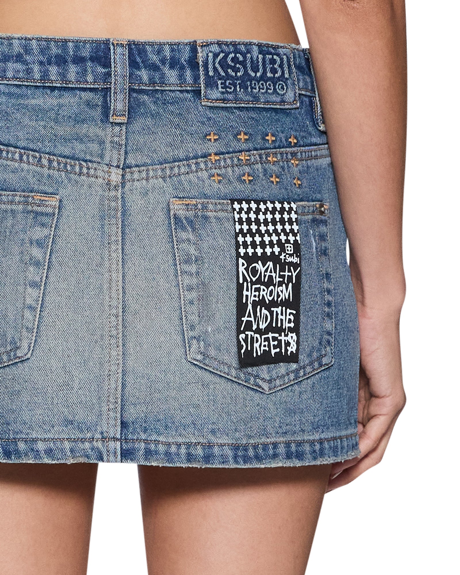 Womens Micro Mini Denim Skirt Painter Blue Skirts | Ksubi
