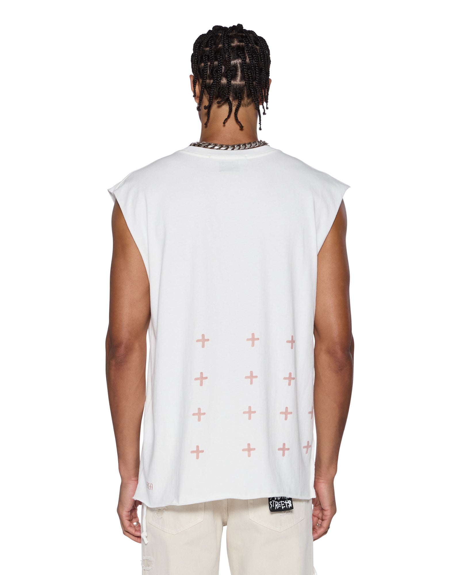 Mens Paradiso Cut Off Tee Vintage White Tees | Ksubi